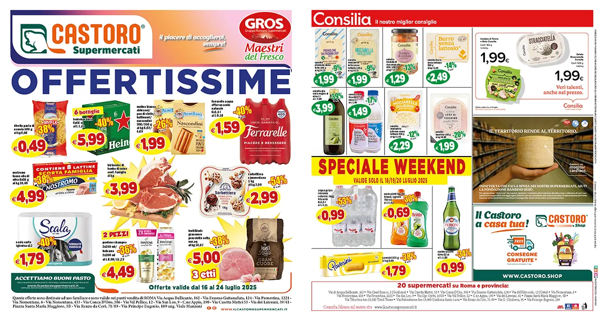 Volantino 16 luglio 2025 - Il Castoro Supermercati