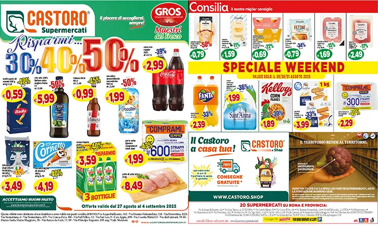Volantino 27 agosto 2025 - Il Castoro Supermercati